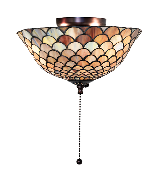 Fan Light Fixtures & Shades :: 12" Wide Tiffany Fishscale Fan Light ...